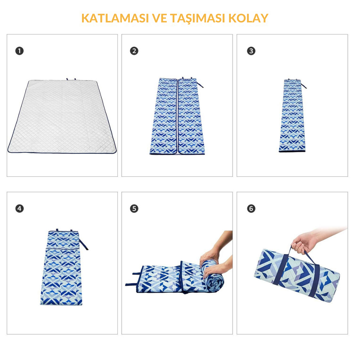 KingCamp Ariel XXL Premium Piknik Örtüsü Blue